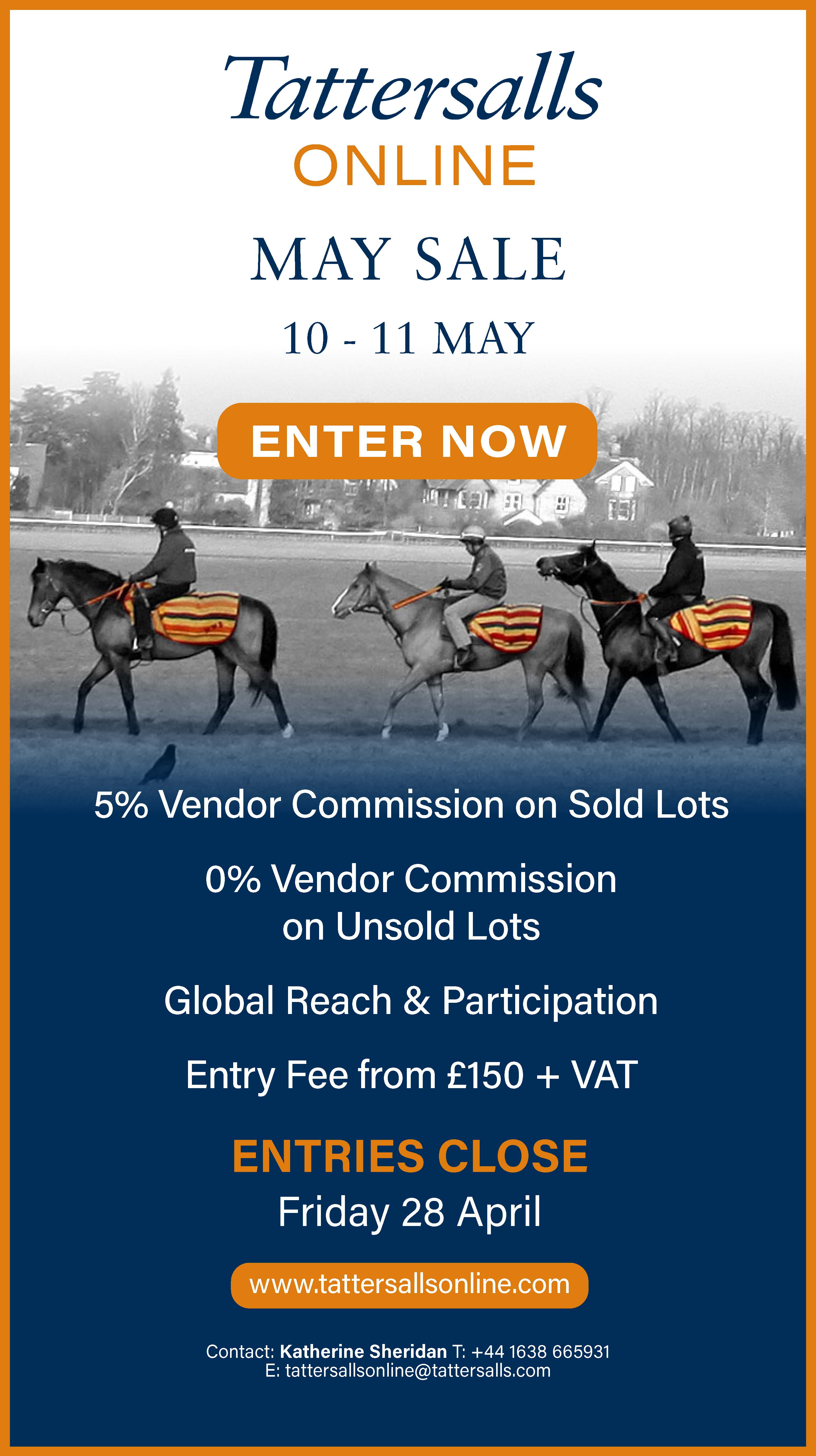 Entries Closing 5 PM - Online May Sale