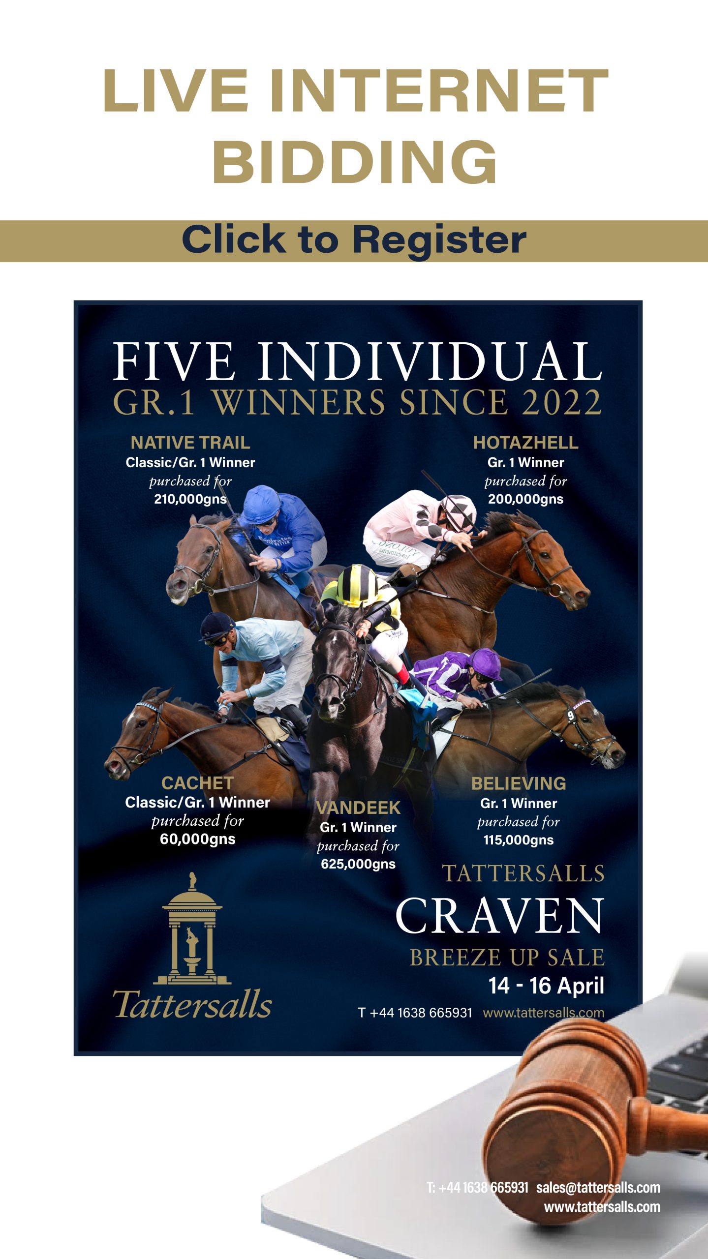 LIVE INTERNET BIDDING: Register to Bid